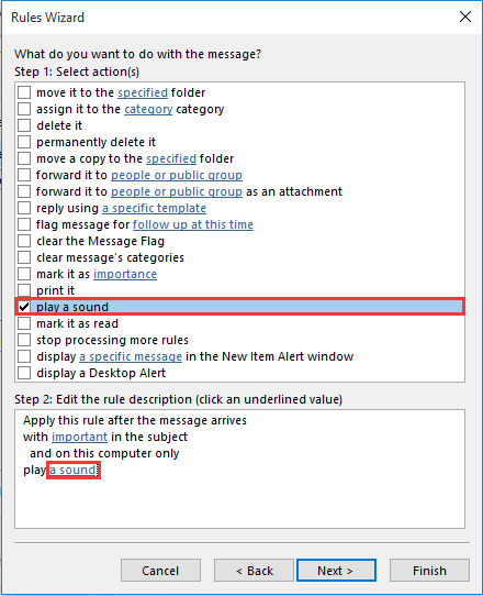 How to get an important email alert in Outlook?