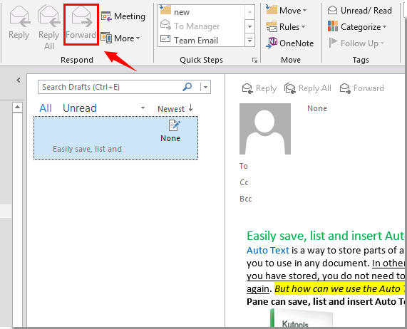 How to keep draft email after sending in Outlook?