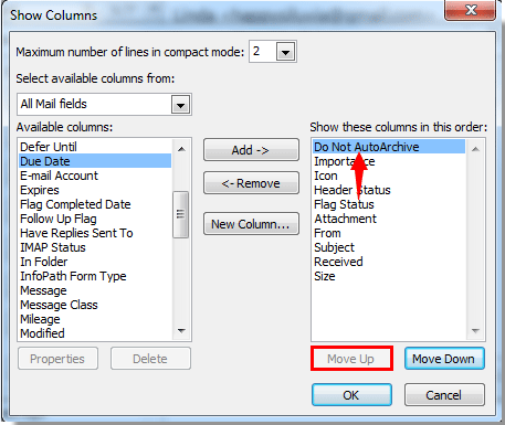 How to mark specific emails as do not archive in Outlook?