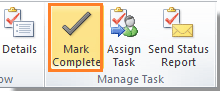 How to mark a task complete in Outlook?