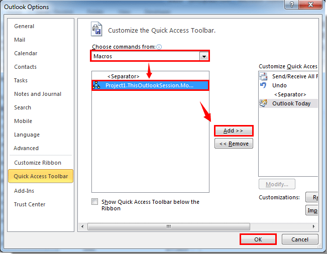 How to move email message to specified folder after reading in Outlook?