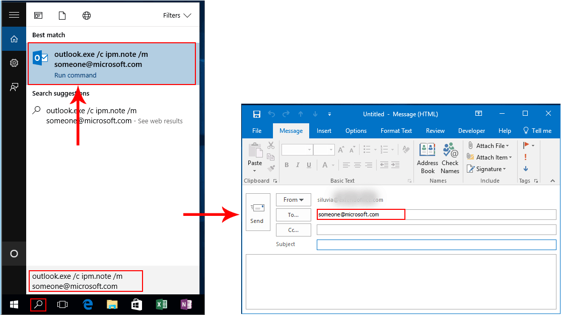 How To Create An Outlook New Email With Specified Command Line