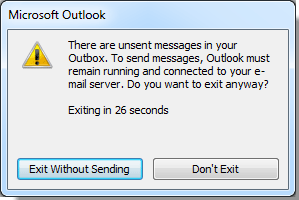 How to prevent Outlook from closing accidentally?
