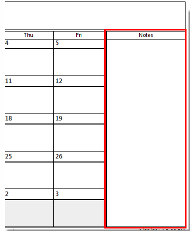 How to print calendar with notes in Outlook?