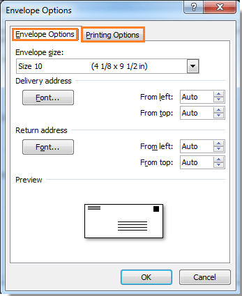 How to print envelops from Outlook selected contacts?