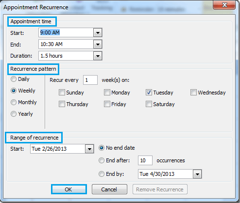 How to create recurring meetings and appointments in Outlook?