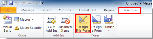 How to remove To field in Message window in Outlook?