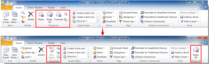 How to set reply to all warning (eliminate reply all button) in Outlook?