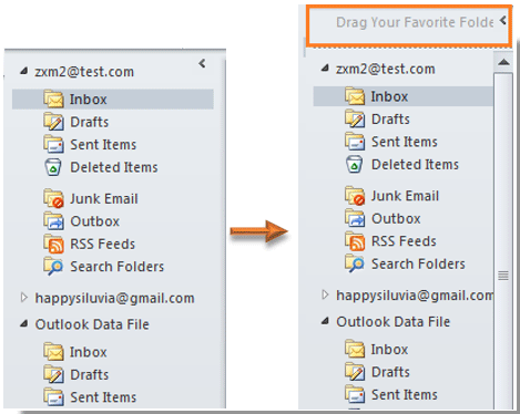 How to restore or show favorites folder in Outlook Navigation Pane?