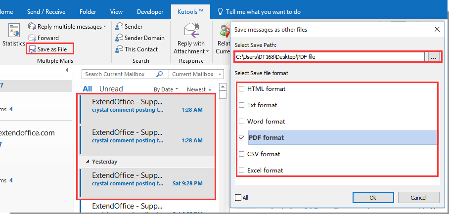 How To Save Multiple Selected Emails As MSG Files In Bulk In Outlook 