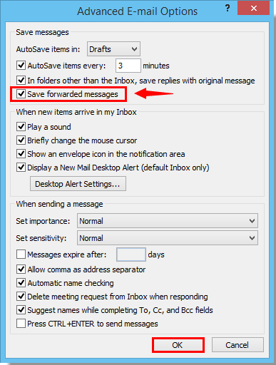 How to save forwarded messages in Outlook?