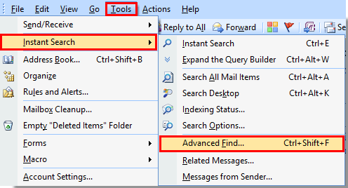 How to search partial word or string in Outlook?