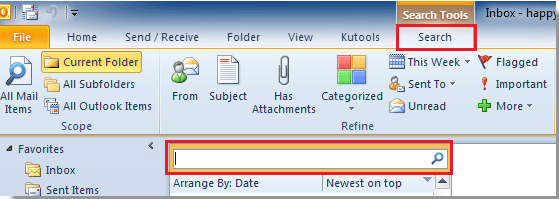 How to quickly search all emails by selected email sender in Outlook