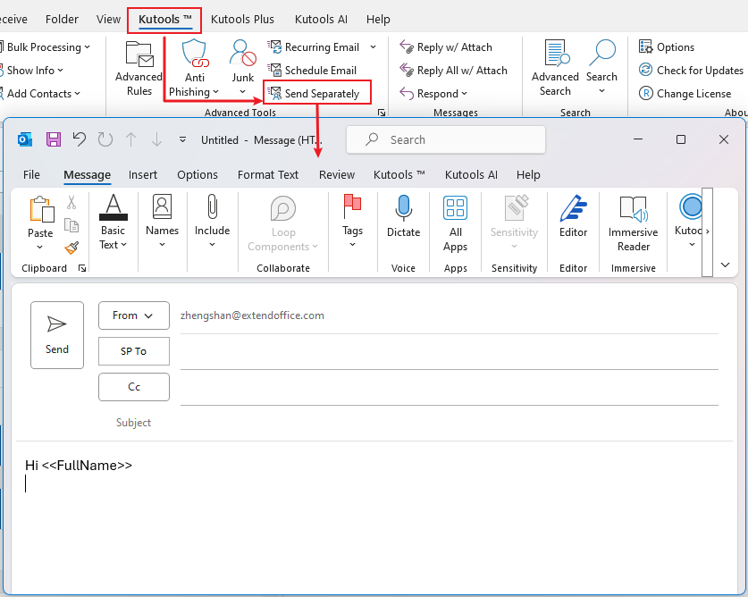How to send personalized mass emails in Outlook?