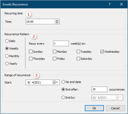 How to send a schedule recurring email in Outlook?
