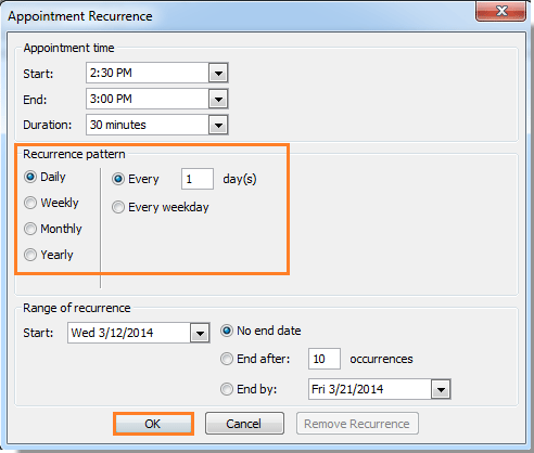 How to send a schedule recurring email in Outlook?