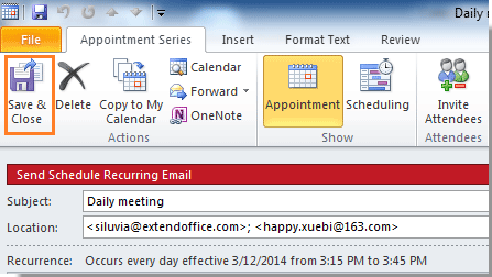 How to send a schedule recurring email in Outlook?