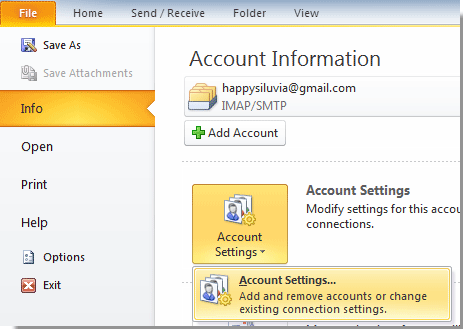How to set an email account as the default account in Outlook?