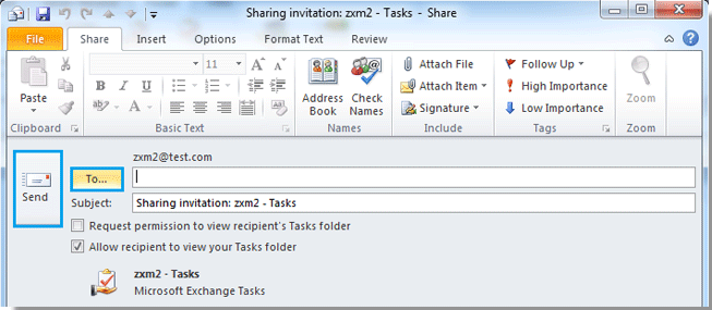 How to share tasks with others in Outlook?