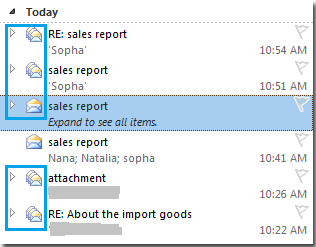 How to show or view email messages by conversations in Outlook?
