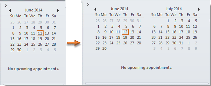 How To View Or Show Multiple Calendar Months In Outlook Date Navigator 