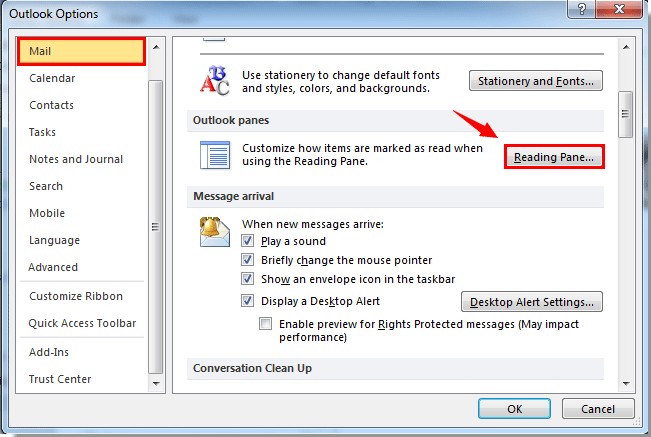 How to use space bar as single key reading in Outlook?