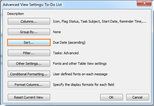 How to sort tasks by categories or subject in Outlook?