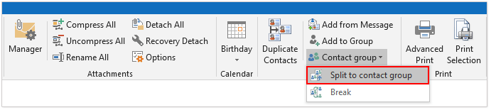 How to split distribution list or contact group in Outlook?