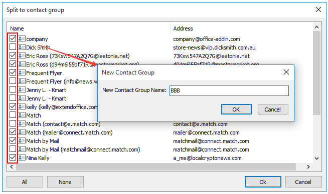 Split distribution list or contact group into groups in Outlook