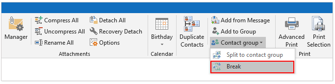 How to split distribution list or contact group in Outlook?