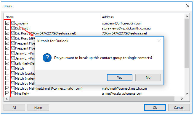 Split distribution list or contact group into groups in Outlook