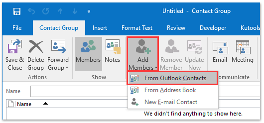 Split distribution list or contact group into groups in Outlook