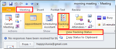 How to track meeting responses in Outlook?