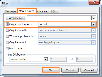 How to view only unread messages in Outlook?