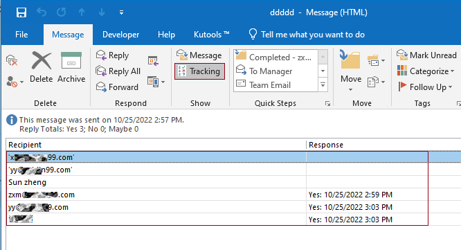 How to view voting results/responses in Outlook?