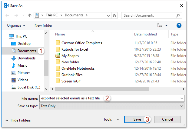 How to export bulk/selected emails to Excel/Text/PST file in Outlook?
