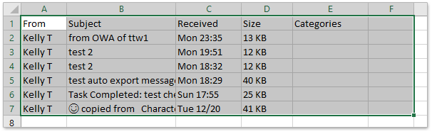 How to export bulk/selected emails to Excel/Text/PST file in Outlook?