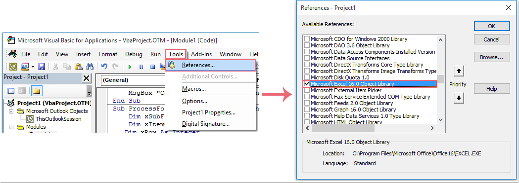 How to export outlook message counts to Excel workbook?