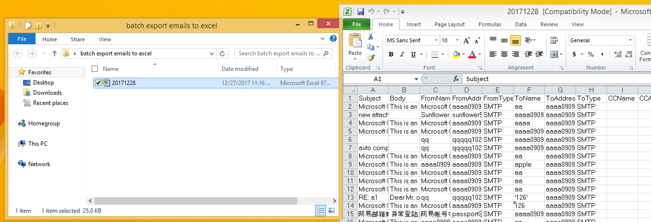 How To Export One Or Multiple Emails To Excel File In Outlook