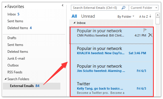 How to export search results in Outlook to PST/Excel file?