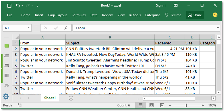 How to export search results in Outlook to PST/Excel file?