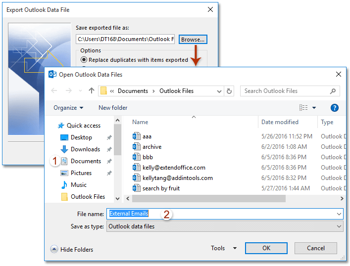 How to export search results in Outlook to PST/Excel file?