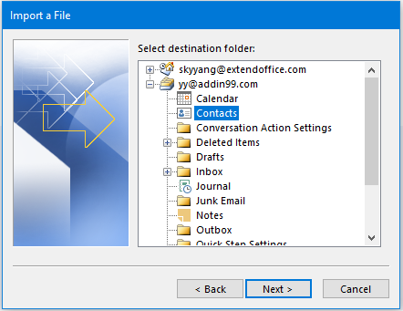 How to extract individual contacts from a contact group in Outlook?