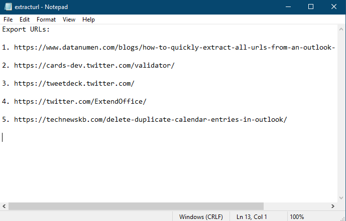 Outlook How To Extract All Urls From One Email