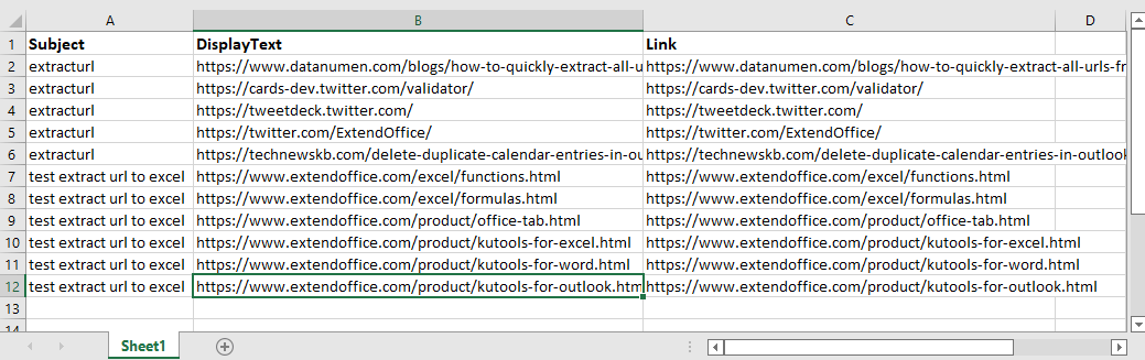 Outlook How To Extract All Urls From One Email