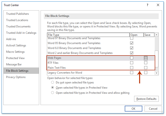 How To Configure File Block Settings To Saveedit Outlook Signatures 2120