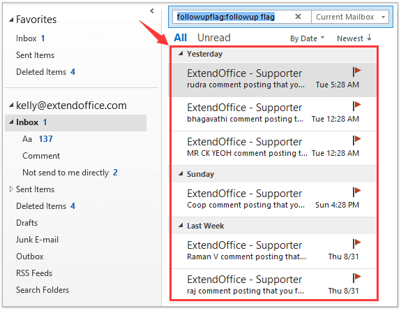 How To Filter Emails Flagged Messages In Outlook 