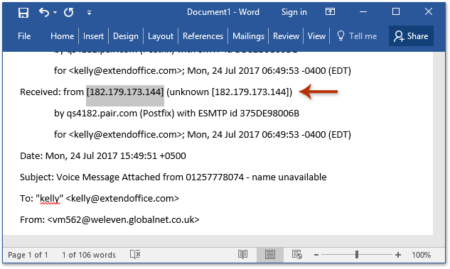 How To Find IP Address Of Sender From Incoming Email In Outlook 