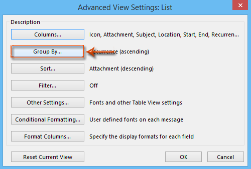 How to find out recurring appointments in Outlook?