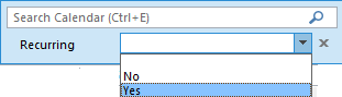 How to find out recurring appointments in Outlook?